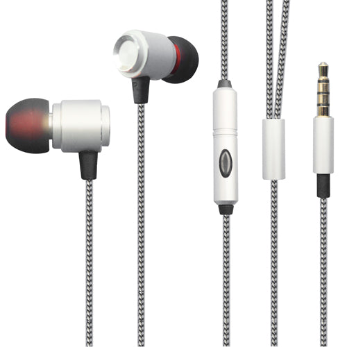 Wired Earphones Hi-Fi Sound Headphones Handsfree Mic Headset Metal Ear ...