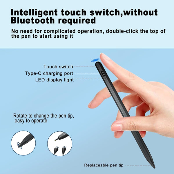 Active Stylus Pen Digital Capacitive Touch Rechargeable Palm Rejection ...