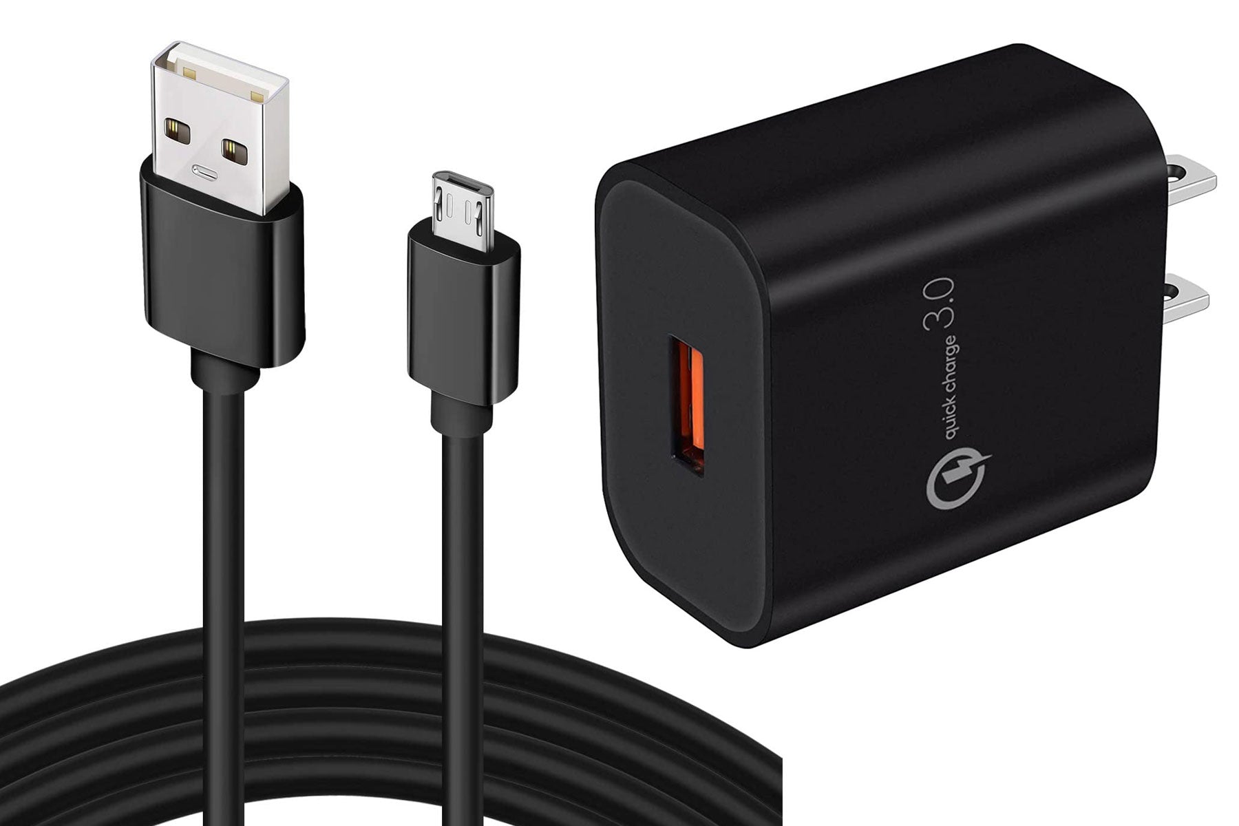 18W Fast Home Charger 6ft Long Micro-USB Cable Power Cord USB Wall Ada ...