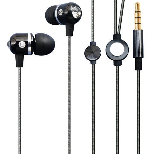Wired Earphones Hi-Fi Sound Headphones Handsfree Mic Headset Metal Ear ...