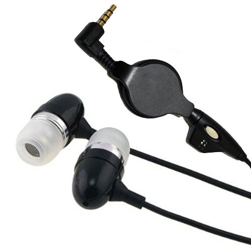 Retractable Earphones Wired Headphones Handsfree Mic Headset 3.5mm ...