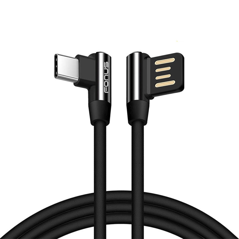 Angle USB Cable 6ft Type-C Charger Cord USB-C Power Wire – OdeMobile